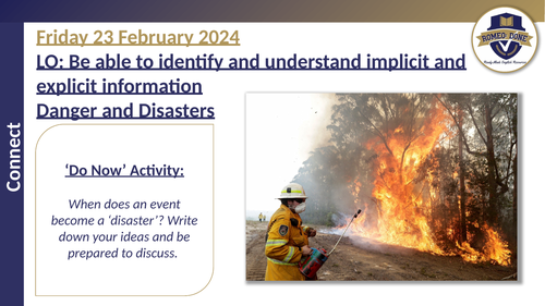 Eduqas C2 Reading SoW - Danger and Disasters | Teaching Resources