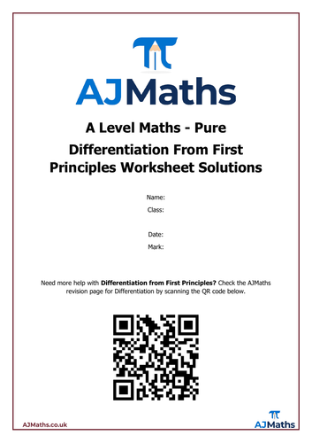 A Level Maths | Differentiation from First Principles | Teaching Resources