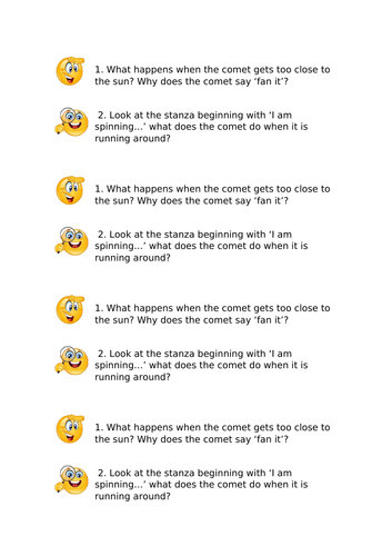 KS2 Poetry Guided Reading, Comet by Kate Wakeling | Teaching Resources