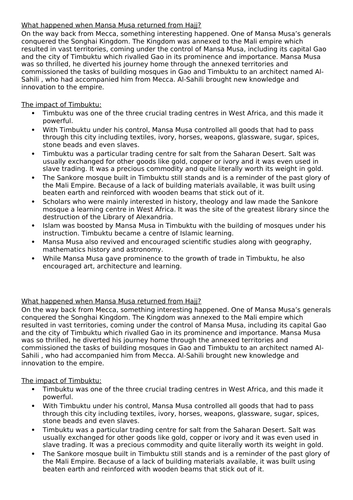 Medieval Africa 3 - Mansa Musa and Empire | Teaching Resources