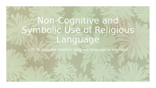 A-Level RS: Symbolic Use of Religious Language Lesson - Eduqas ...