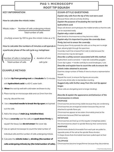 OCR A-level Biology Required Practical PAG Revision Sheets | Teaching ...