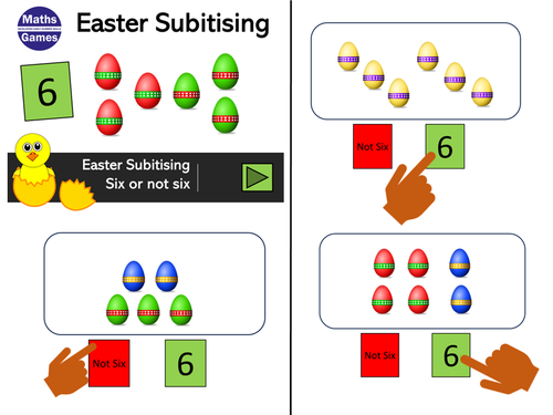 Easter Egg Subitising Six or NOT six | Teaching Resources