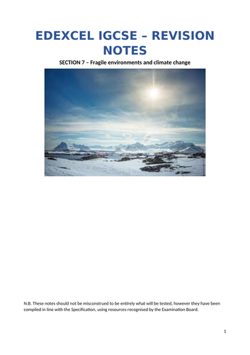 Edexcel IGCSE Geography - DETAILED NOTES | Teaching Resources