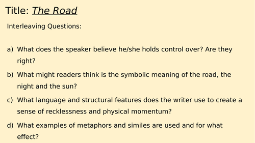'The Road' - Poem by Nancy Fotheringham Cato | Teaching Resources