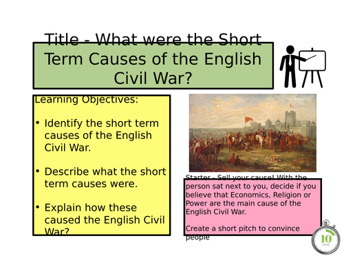 Short Term Causes Civil War - KS3 History Stuarts | Teaching Resources