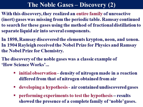 Chem_1.11 The Noble Gases | Teaching Resources