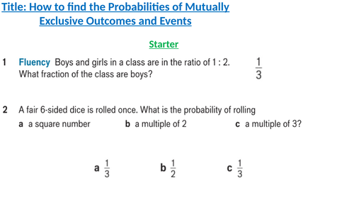 GCSE Higher (Unit 10): Probability | Teaching Resources