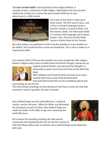 Sikhism (whole topic 13 lessons) for Year 7-8 | Teaching Resources