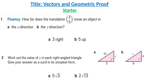 GCSE Higher (Unit 18): Vectors and Geometric Proof | Teaching Resources