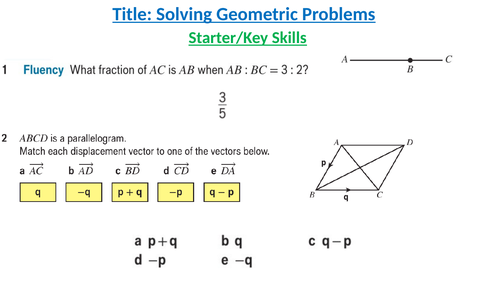 GCSE Higher (Unit 18): Vectors and Geometric Proof | Teaching Resources