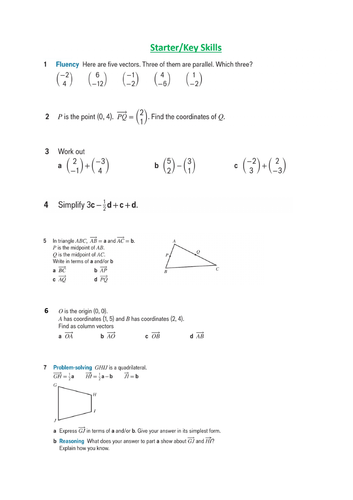 GCSE Higher (Unit 18): Vectors and Geometric Proof | Teaching Resources