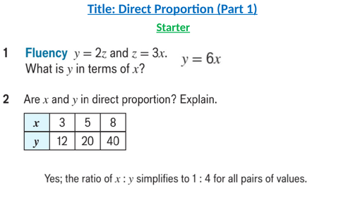 GCSE Higher (Unit 19): Proportion and Graphs | Teaching Resources