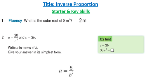GCSE Higher (Unit 19): Proportion and Graphs | Teaching Resources