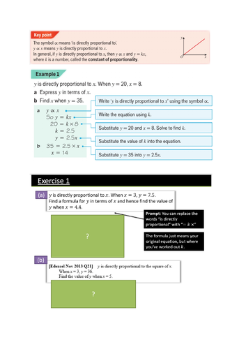 GCSE Higher (Unit 19): Proportion and Graphs | Teaching Resources