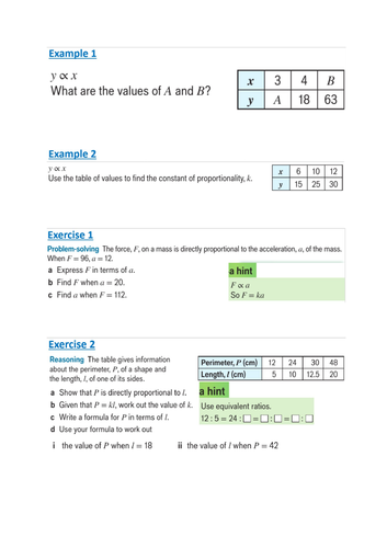 GCSE Higher (Unit 19): Proportion and Graphs | Teaching Resources