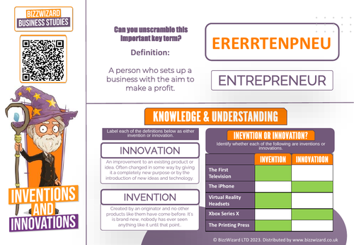 Understanding Invention & Innovation - FREE Worksheet & Youtube Video ...