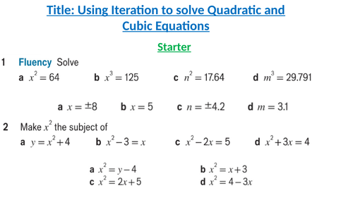 GCSE Higher (Unit 15): Equations and Graphs | Teaching Resources