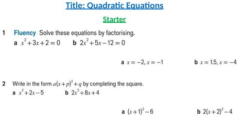 GCSE Higher (Unit 15): Equations and Graphs | Teaching Resources