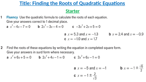 GCSE Higher (Unit 15): Equations and Graphs | Teaching Resources