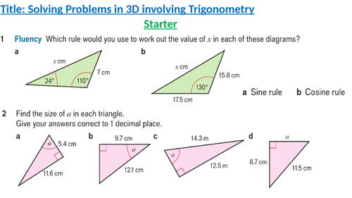 GCSE Higher (Unit 13): More Trigonometry | Teaching Resources