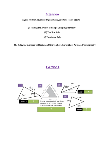 GCSE Higher (Unit 13): More Trigonometry | Teaching Resources