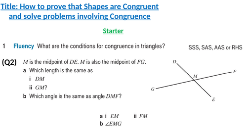 GCSE Higher (Unit 12): Similarity and Congruence | Teaching Resources