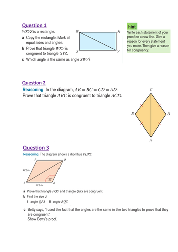 GCSE Higher (Unit 12): Similarity and Congruence | Teaching Resources