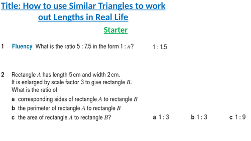 GCSE Higher (Unit 12): Similarity and Congruence | Teaching Resources