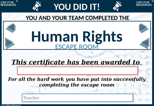 Human Rights Escape Room | Teaching Resources