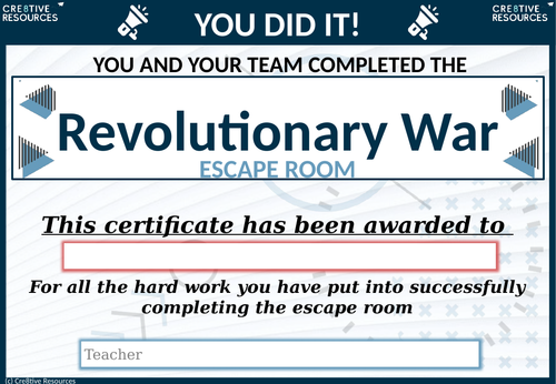 Revolutionary War Causes - History Escape Room | Teaching Resources