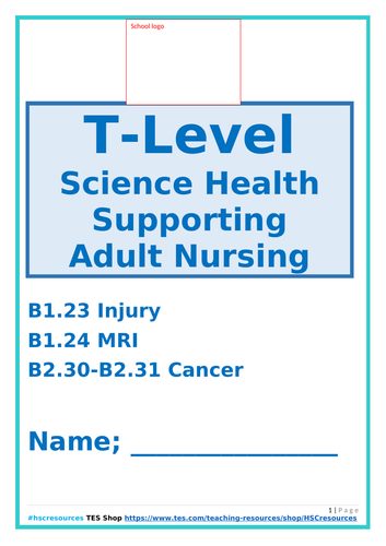 T-Level Health 2024-2025 B1.23 Injury, B1.24 MRI and B2.30 B2.31 Cancer ...