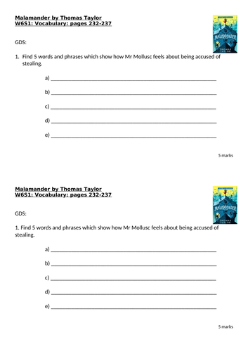 Malamander by Thomas Taylor: Year 5/6 Full Book Study/Revision Unit ...