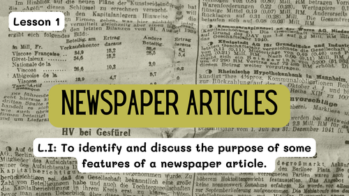 Features of a Newspaper Article | Teaching Resources