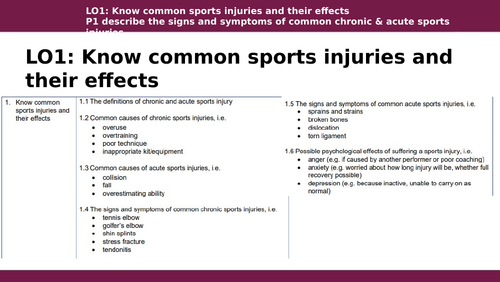 Unit 17-sport injuries & rehabilitation | Teaching Resources