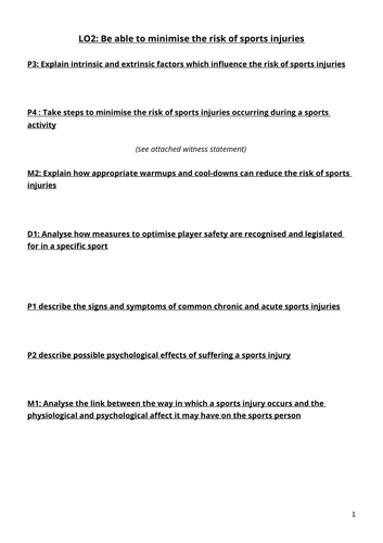 Unit 17-sport injuries & rehabilitation | Teaching Resources