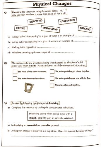 Chemical and physical changes KS3 CHEM | Teaching Resources
