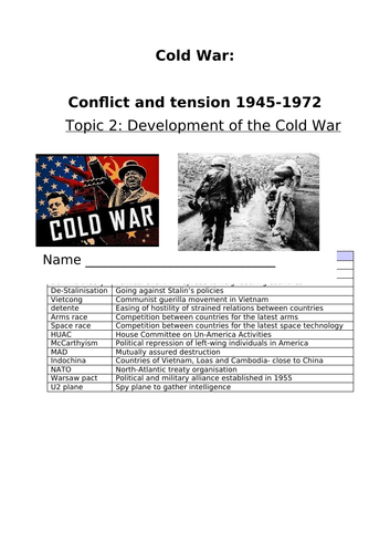 Conflict and tension, 1945-1972, 1950-1961 Booklet | Teaching Resources