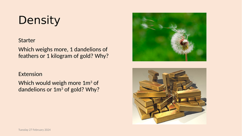 Density Edexcel Igcse Physics Teaching Resources