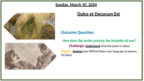 Dulce et Decorum Est by Wilfred Owen - analysis and write up | Teaching ...