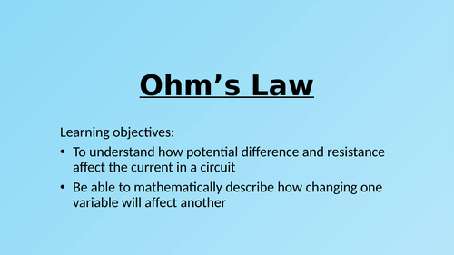 Ohm's Law - PhET Structured Investigation | Teaching Resources