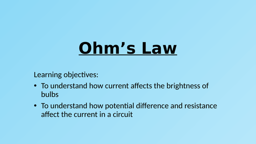 Ohm's Law - PhET Simple Investigation | Teaching Resources