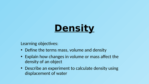 Density - PhET Structured Investigation | Teaching Resources