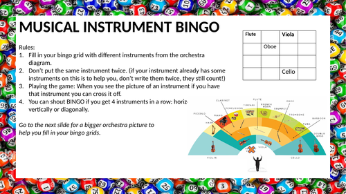 Orchestral Music Instrument Bingo | Teaching Resources