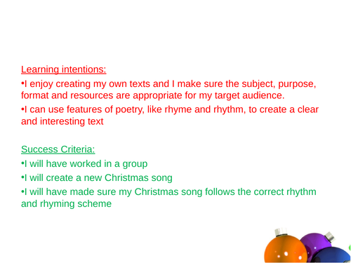 Creating Christmas Songs | Teaching Resources