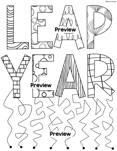 Leap Year Day Coloring Pages Sheets Activities 2024 | Teaching Resources
