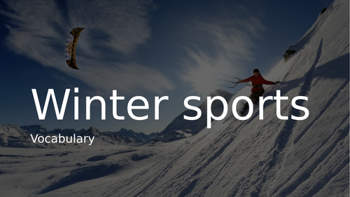 WINTER SPORTS- VOCAB-JIGSAW | Teaching Resources