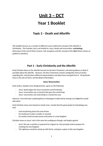 OCR DCT 2 - Life After Death PPT/Booklet | Teaching Resources