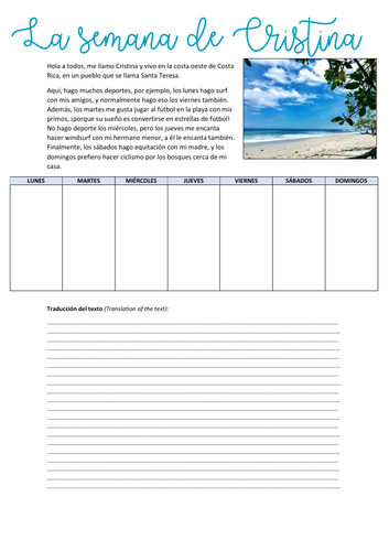 Spanish Reading Comprehensions - Sports | Teaching Resources