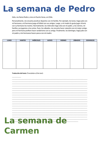 Spanish Reading Comprehensions - Sports | Teaching Resources